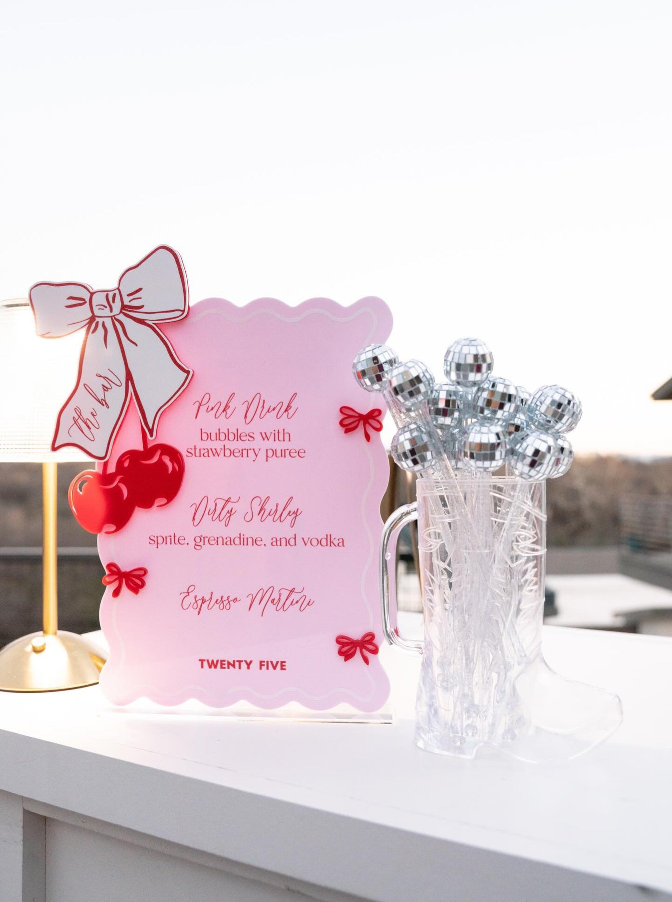 Bows and Cherries Bar Sign – Castie Studio